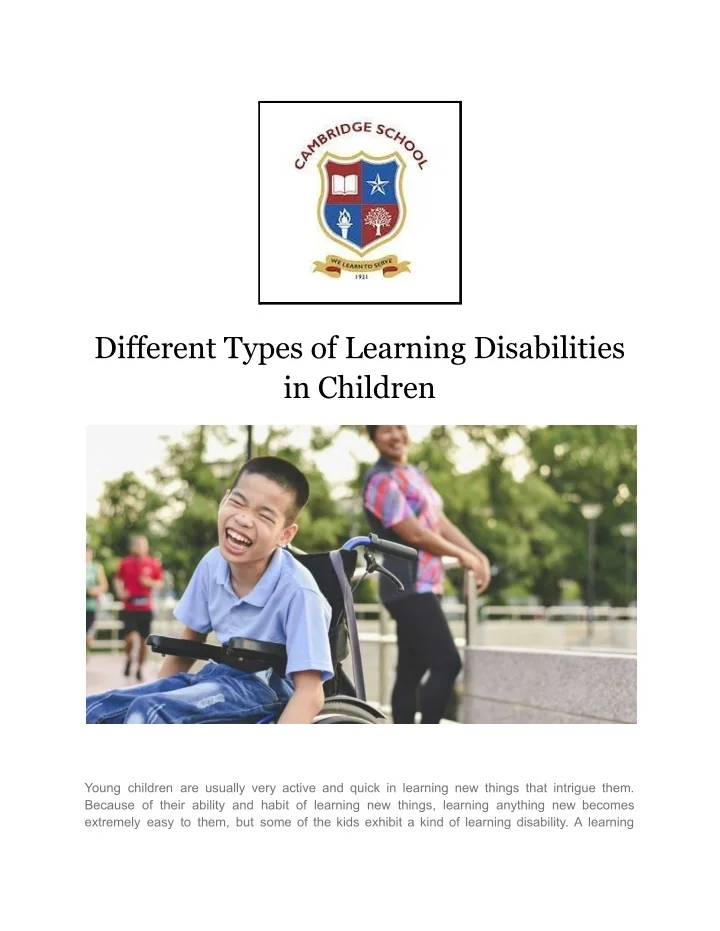 PPT - Different Types of Learning Disabilities in Children PowerPoint ...
