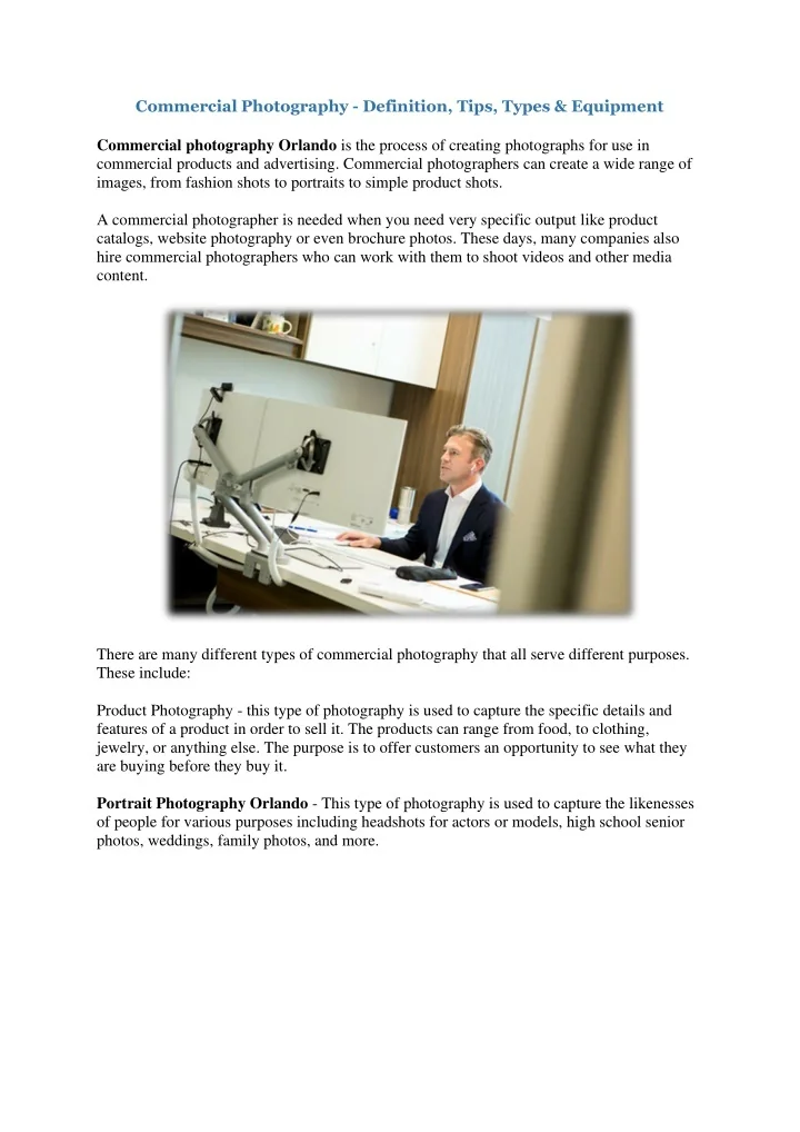 PPT - Commercial Photography - Definition, Tips, Types & Equipment ...