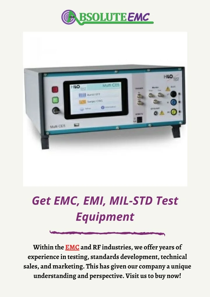 PPT - Get EMC, EMI, MIL-STD Test Equipment PowerPoint Presentation ...