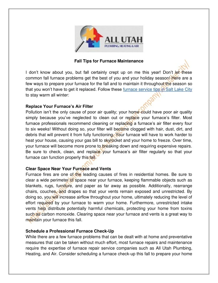 PPT - Fall Tips for Furnace Maintenance PowerPoint Presentation, free ...
