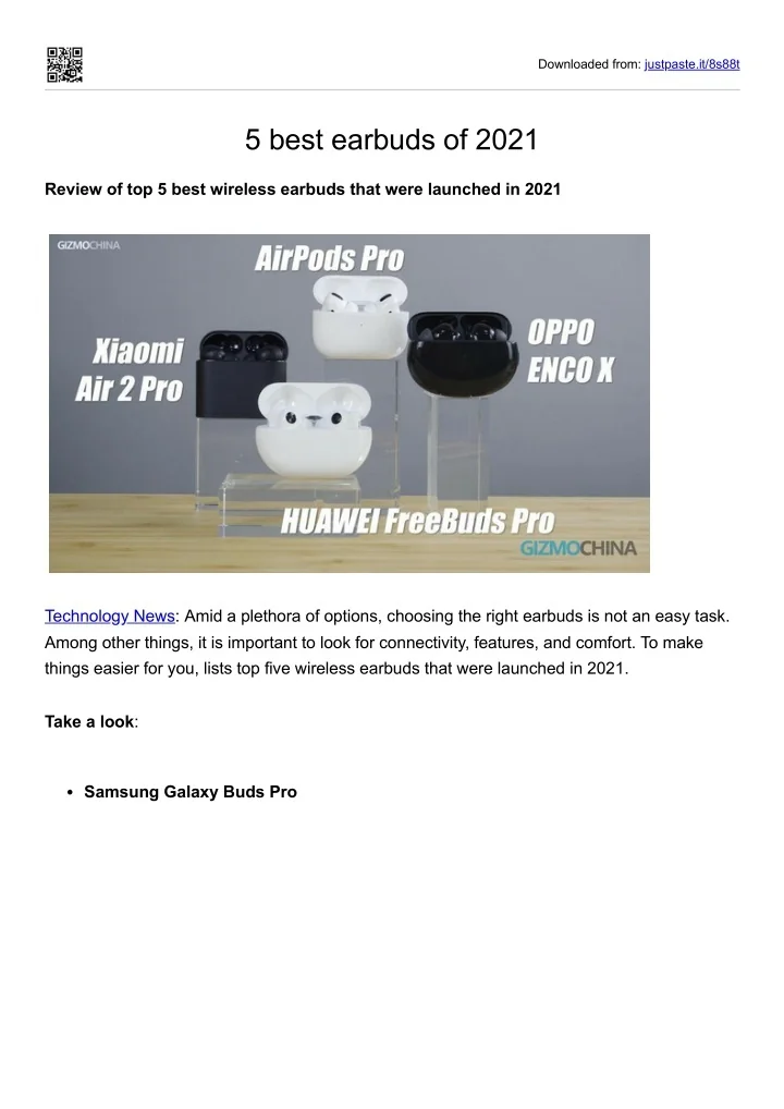 PPT - 5 best earbuds of 2021 PowerPoint Presentation, free download ...