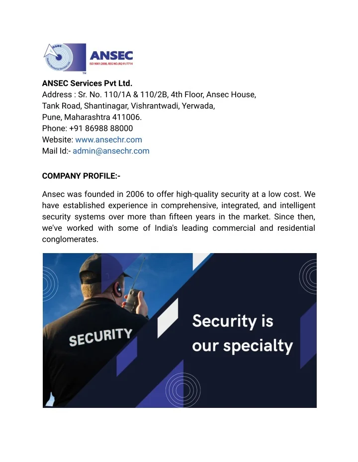 PPT - Best Security Services In India | ANSEC PowerPoint Presentation ...