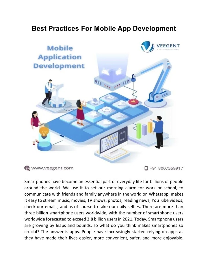 PPT - Best Practices For Mobile App Development - Veegent Technologies ...