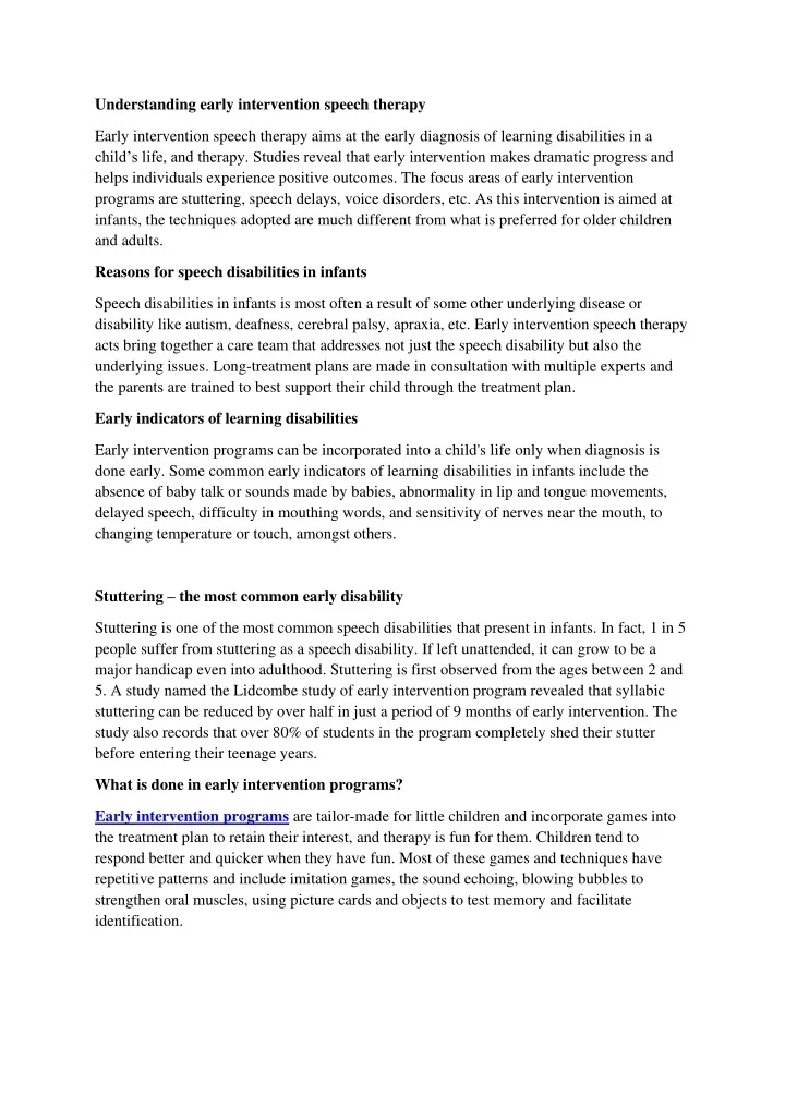 PPT - Understanding early intervention speech therapy PowerPoint ...
