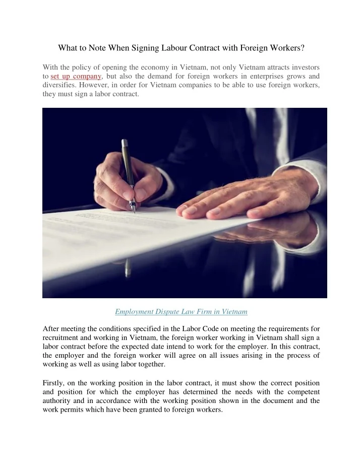 PPT - What to Note When Signing Labour Contract with Foreign Workers ...