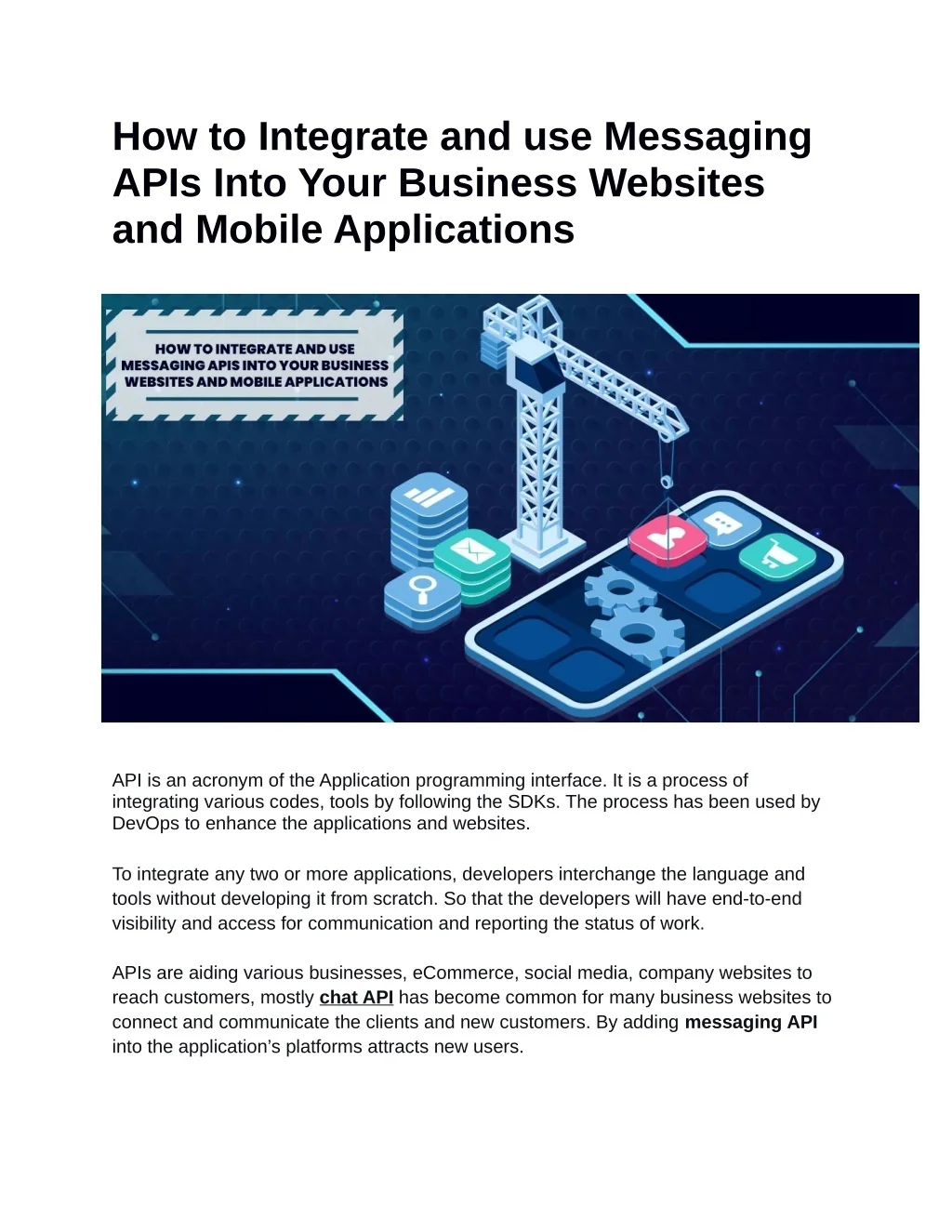 PPT - How to Integrate and use Messaging APIs Into Your Business ...