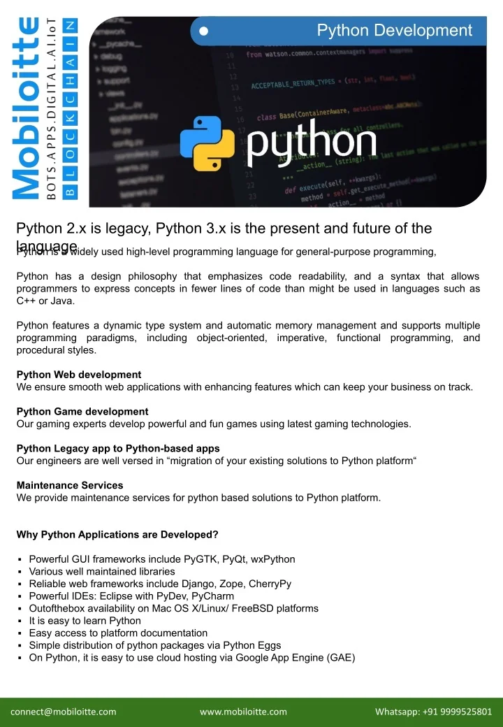PPT - Python Development - Mobiloitte PowerPoint Presentation, free ...