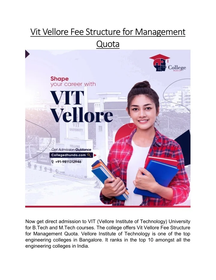 PPT - Vit Vellore Fee Structure for Management Quota PowerPoint ...