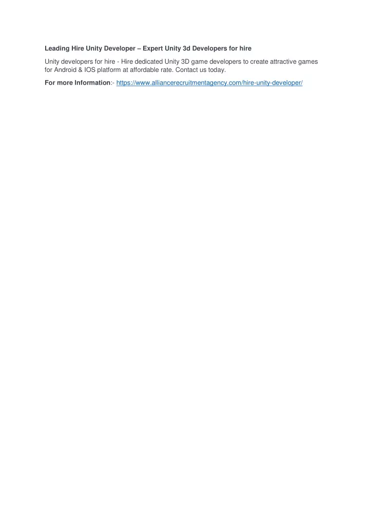 PPT - hire unity developer PowerPoint Presentation, free download - ID ... PPT - hire unity developer PowerPoint Presentation, free download - ID ...