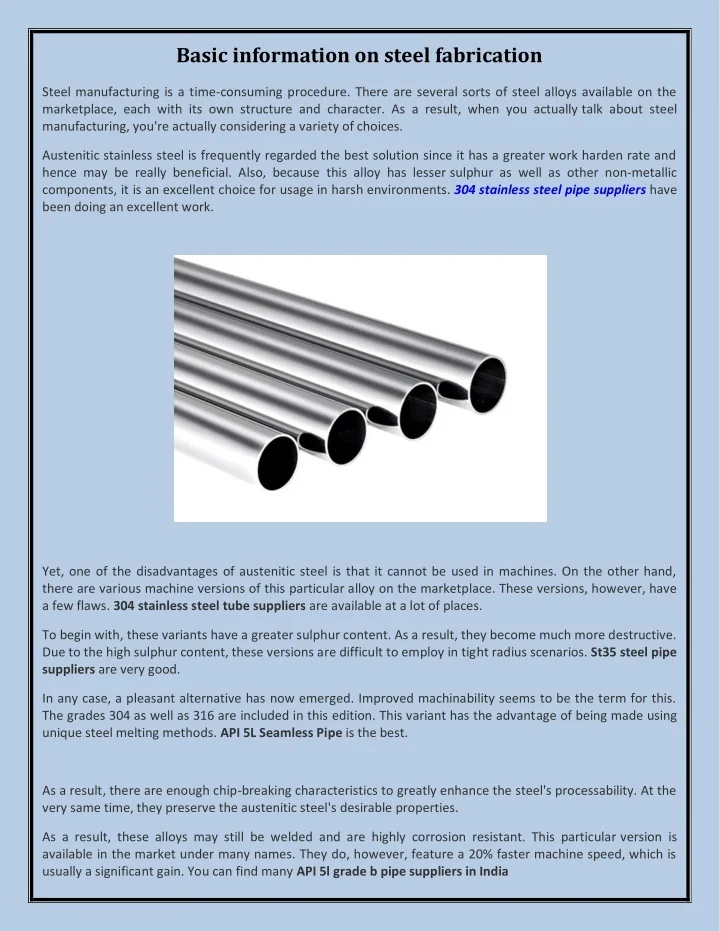 PPT - Basic information on steel fabrication PowerPoint Presentation ...