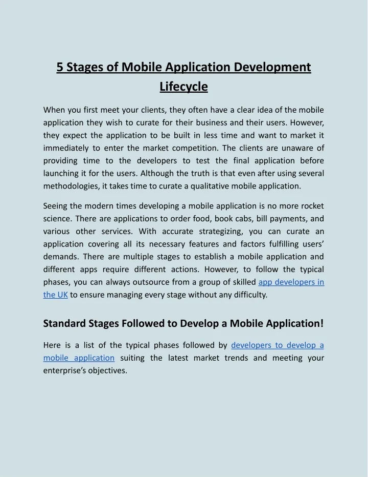 PPT - 5 Stages of Mobile Application Development Lifecycle PowerPoint Presentation - ID:11028456
