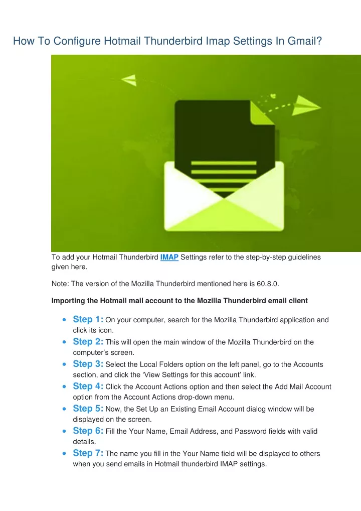 PPT - How To Configure Hotmail Thunderbird Imap Settings In Gmail-pdf ... PPT - How To Configure Hotmail Thunderbird Imap Settings In Gmail-pdf ...
