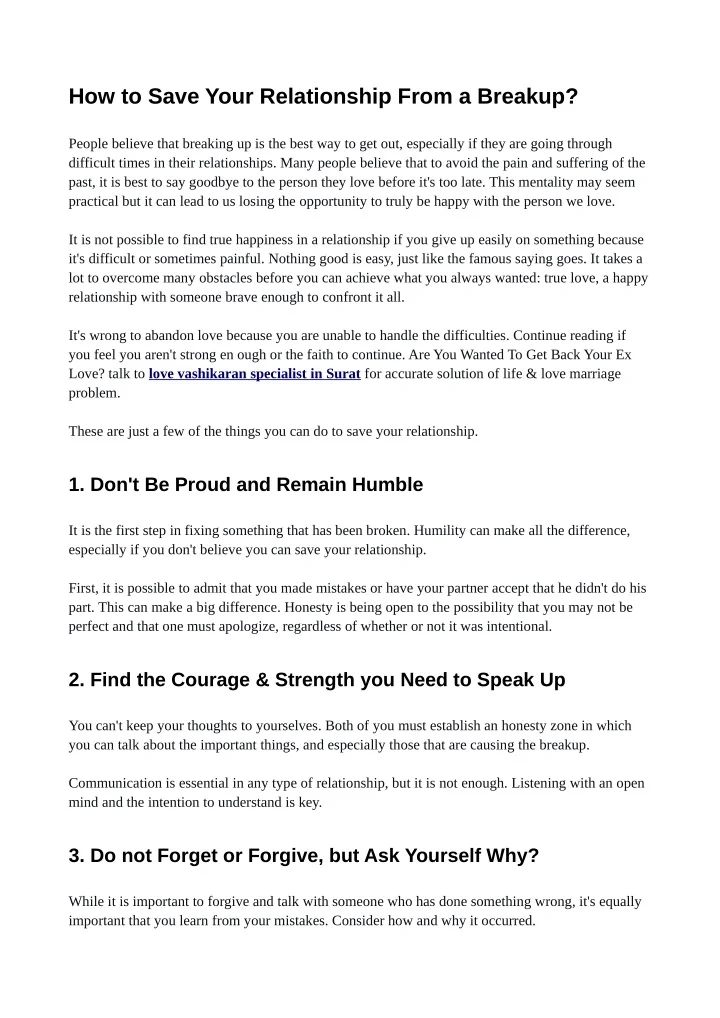 PPT - How to Save Your Relationship From a Breakup? PowerPoint ...