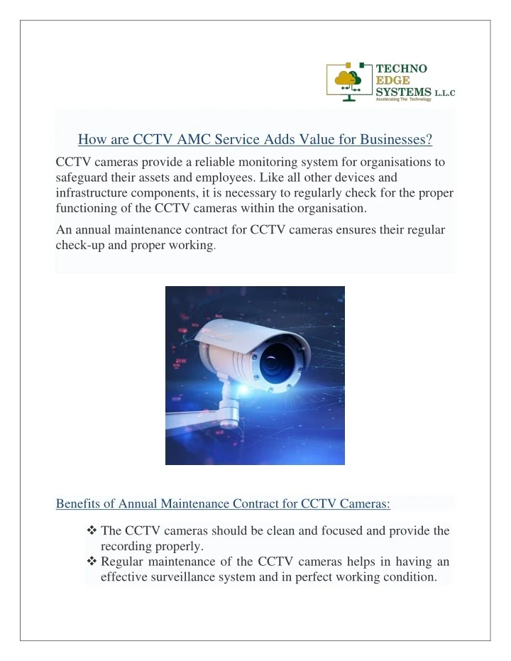PPT - How are CCTV AMC Service Adds Value for Businesses? PowerPoint ...