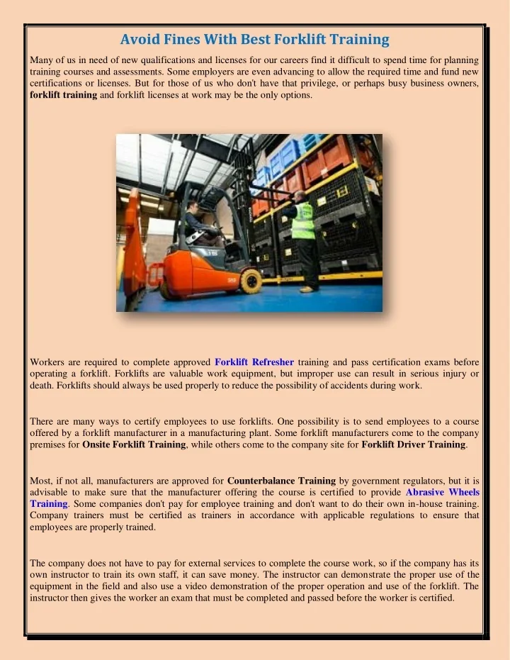 PPT - Avoid Fines With Best Forklift Training PowerPoint Presentation, free download - ID:11030626