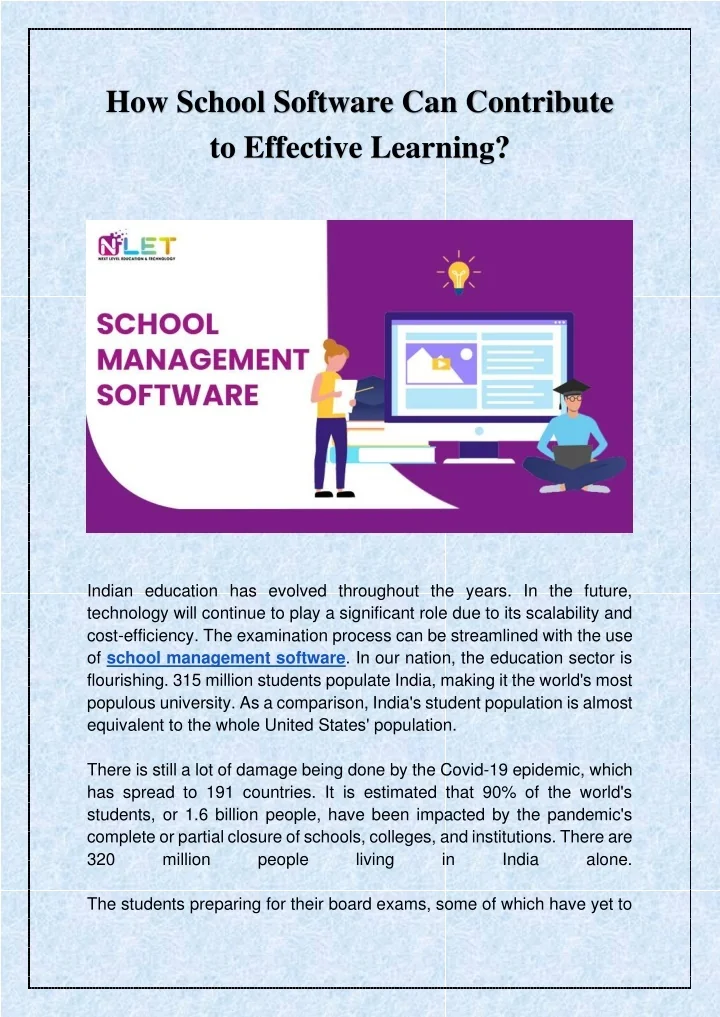 PPT - How school software can contribute to effective learning ...