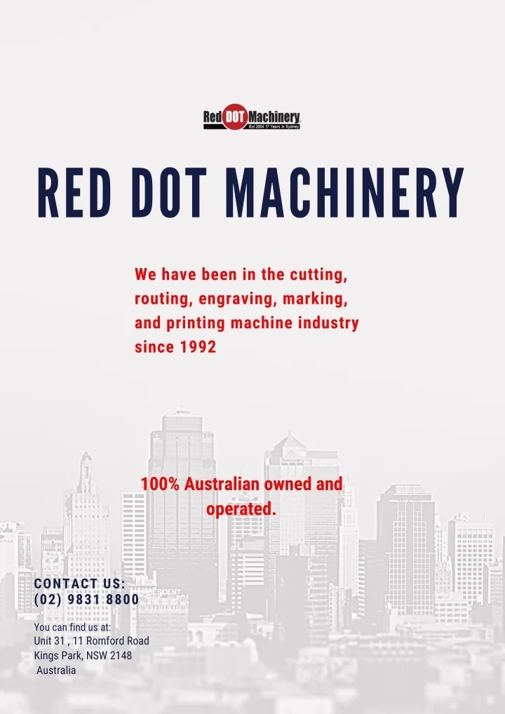 PPT - Red Dot Machinery,100% Australian owned and operated. PowerPoint ...