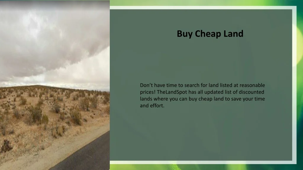 PPT - Cheap Land For Sale PowerPoint Presentation, free download - ID ...