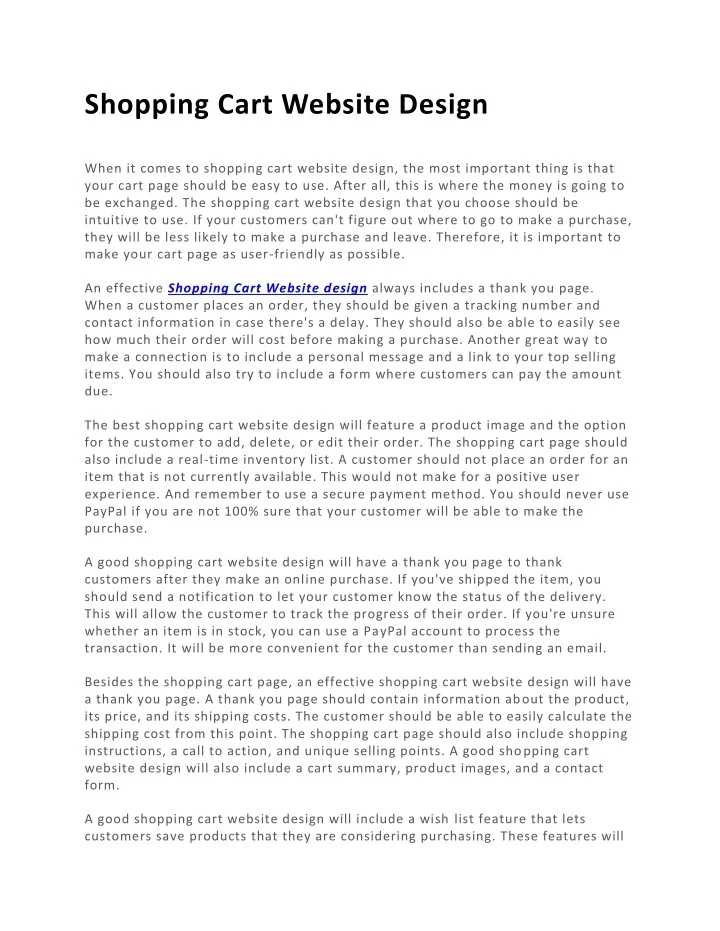 PPT - Shopping Cart Website Design PowerPoint Presentation, free ...