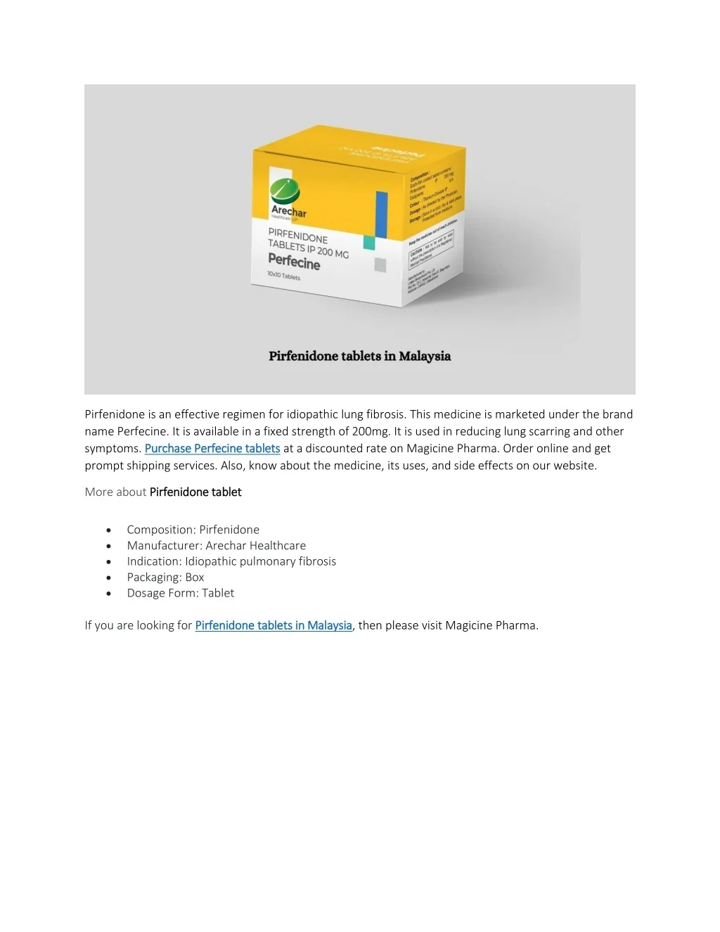 PPT - Pirfenidone tablets in Malaysia PowerPoint Presentation, free ...