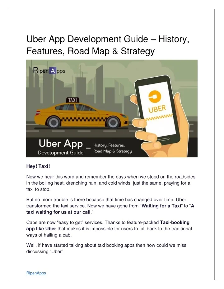 PPT - Uber App Development Guide – History, Features, Road Map ...