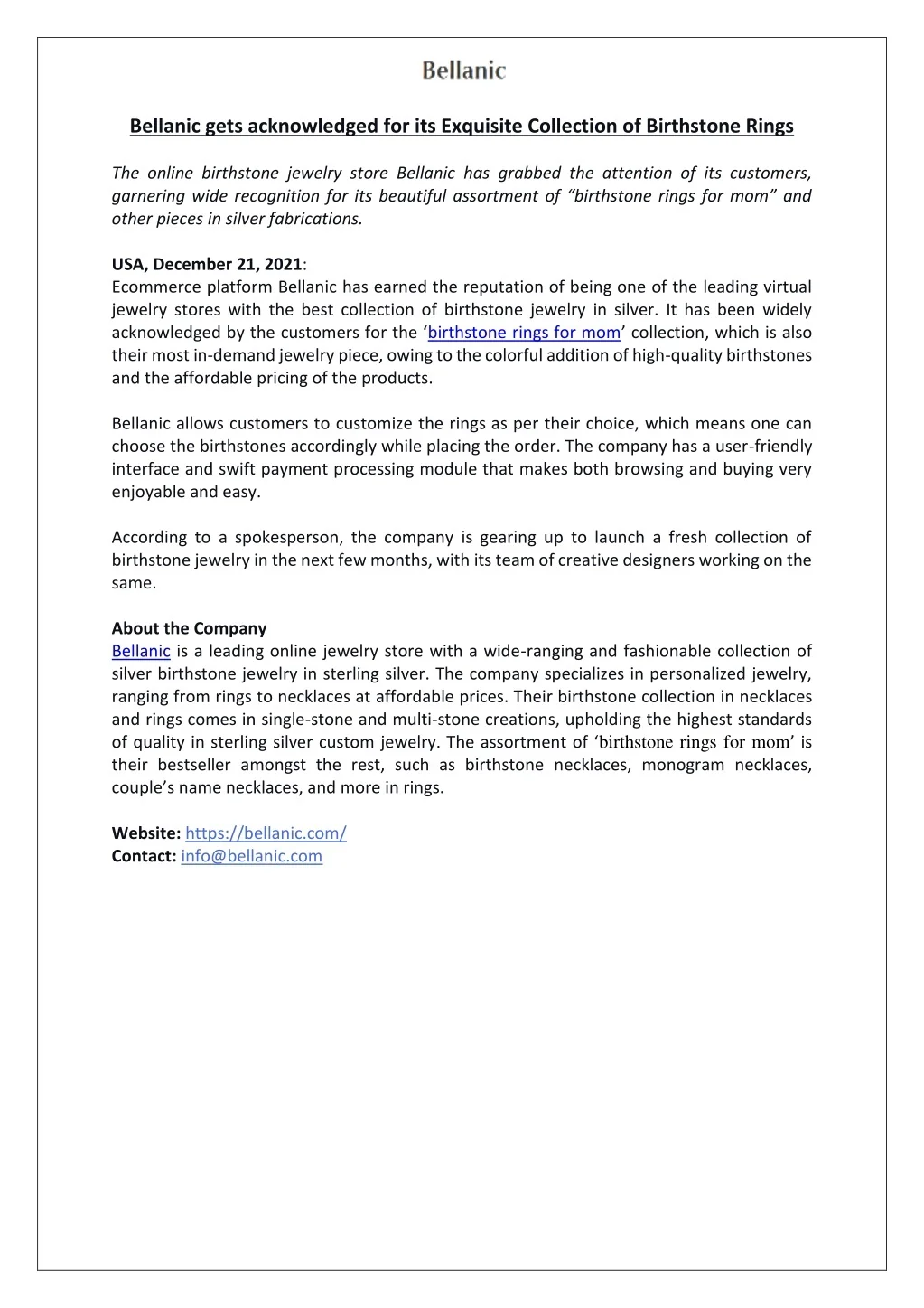 PPT - Bellanic gets acknowledged for its Exquisite Collection of ...
