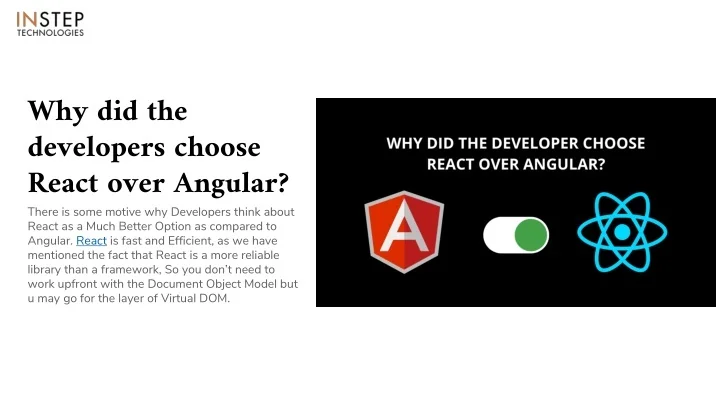PPT - Why did the developers choose React over Angular PowerPoint Presentation - ID:11036701