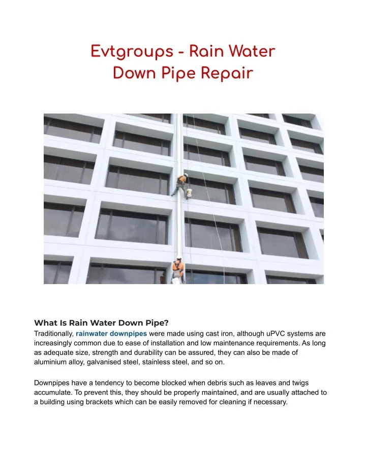 PPT - Evtgroups - Rain Water Down Pipe Repair PowerPoint Presentation ...
