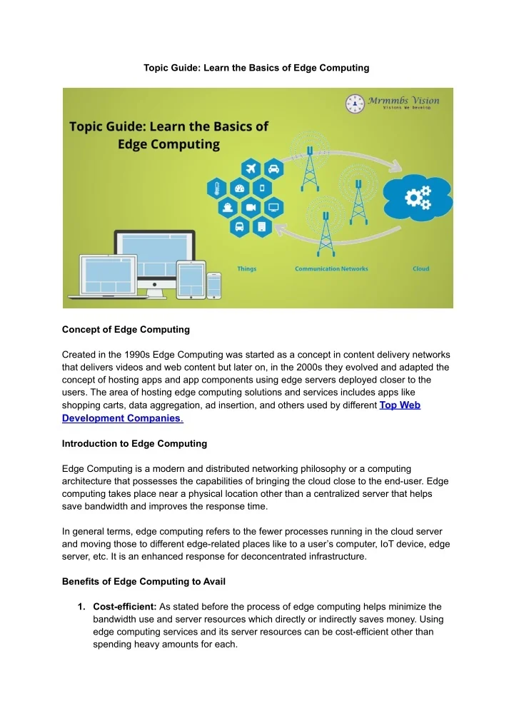 PPT - Topic Guide: Learn the Basics of Edge Computing PowerPoint ...