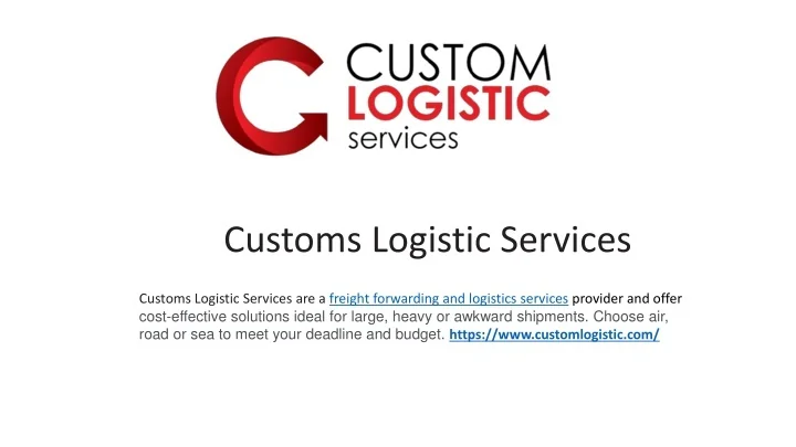 PPT - Specialist Freight Services PowerPoint Presentation, free ...