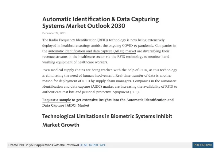 PPT - Automatic Identification & Data Capturing Systems Market Analysis ... PPT - Automatic Identification & Data Capturing Systems Market Analysis ...