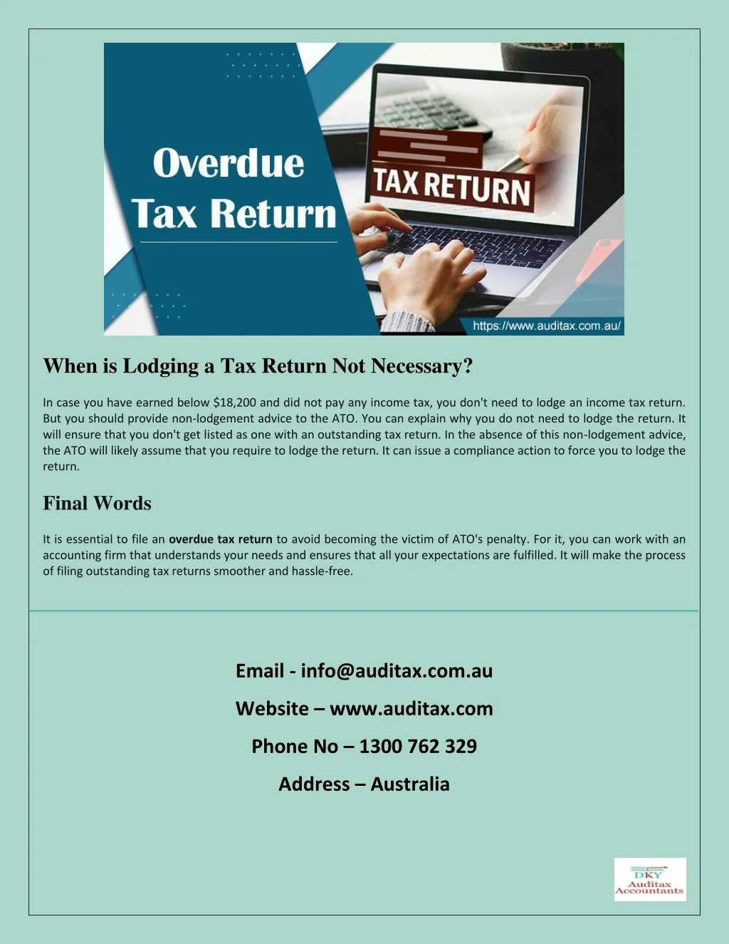 PPT - Lodging Overdue Tax Return on Time PowerPoint Presentation, free ...