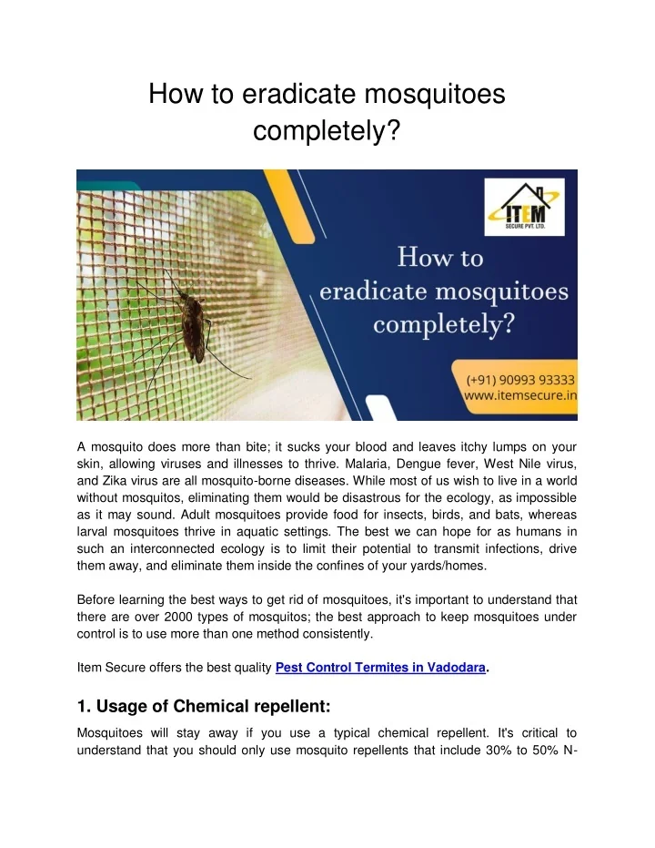 PPT - How to eradicate mosquitoes completely ? PowerPoint Presentation ...