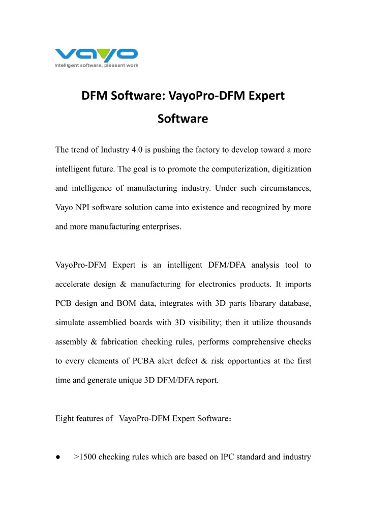 PPT - DFM Software VayoPro-DFM Expert Software PowerPoint Presentation ...