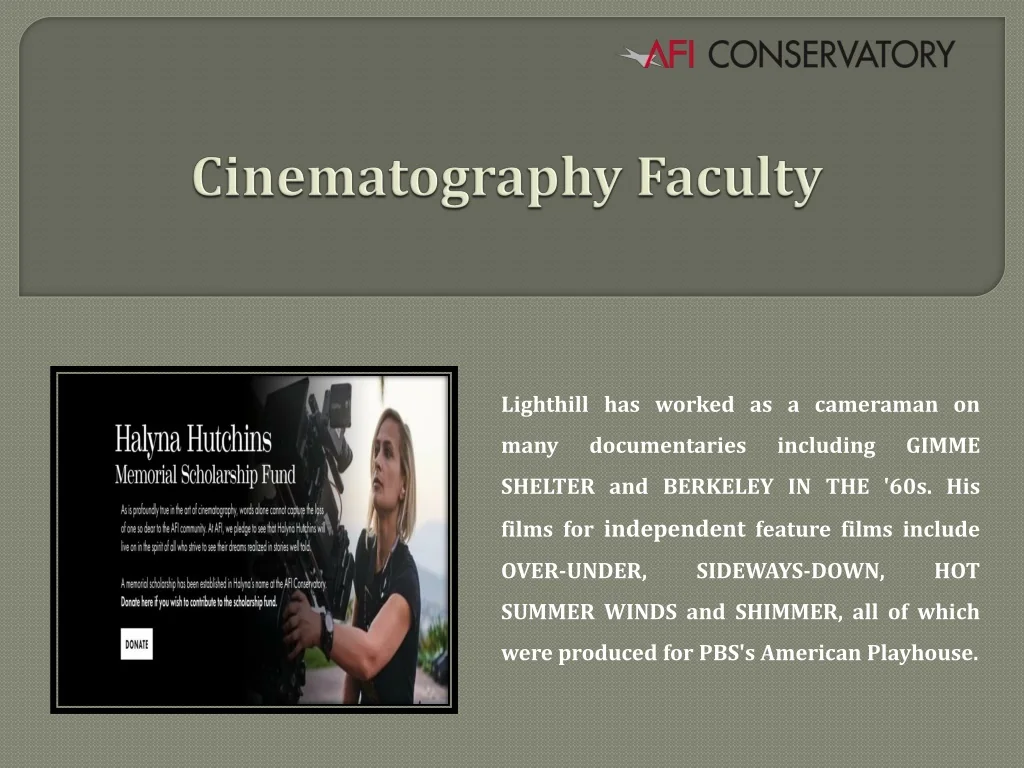 PPT - Best Cinematography School - American Film Institute PowerPoint ...