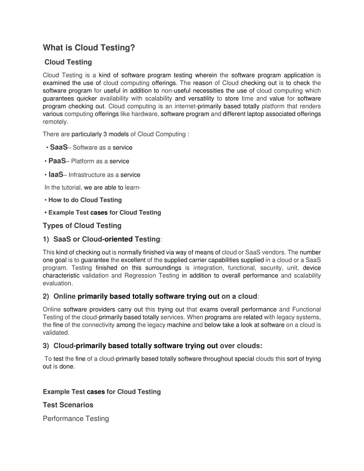 PPT - What is Cloud Testing and How to do cloud Testing PowerPoint ...