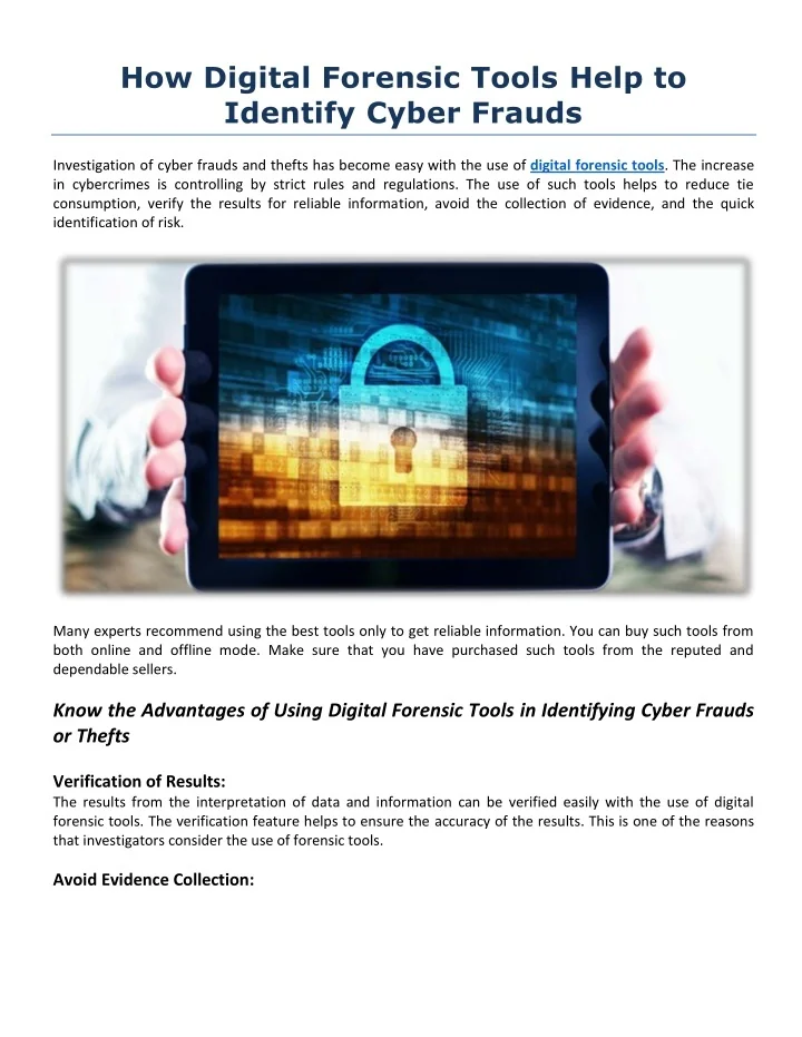 PPT - Digital Forensic Tools- Advantageous in Identifying Cyber Frauds ...