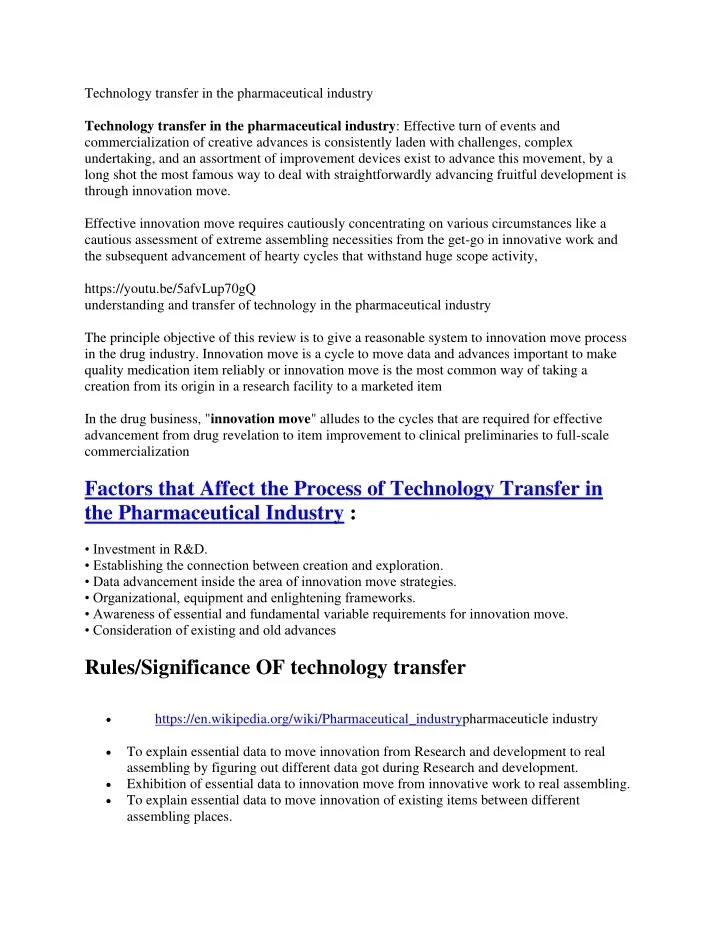 PPT - Technology transfer in the pharmaceutical industr1-converted (1 ...