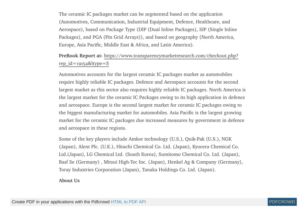 PPT - Ceramic IC Packages Market - Global Industry Analysis, Trends and ...