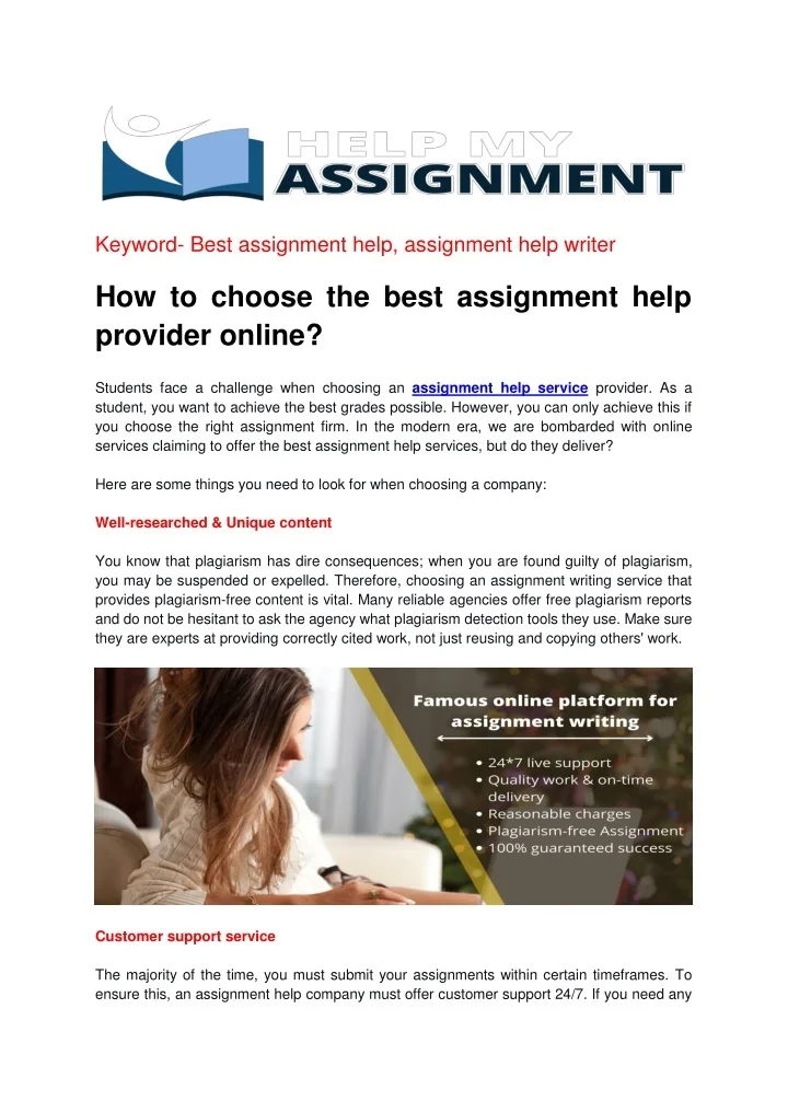 PPT - How to choose the best assignment help provider online ...