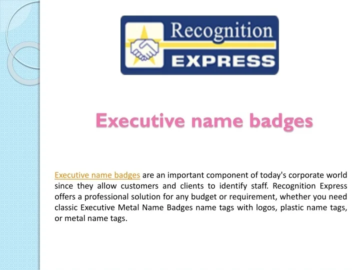 PPT - Executive name badges PowerPoint Presentation, free download - ID ...