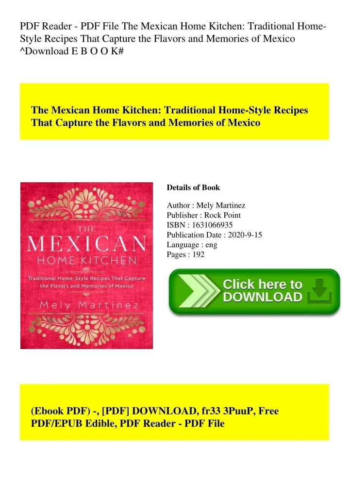 PPT - PDF Reader - PDF File The Mexican Home Kitchen Traditional Home ...
