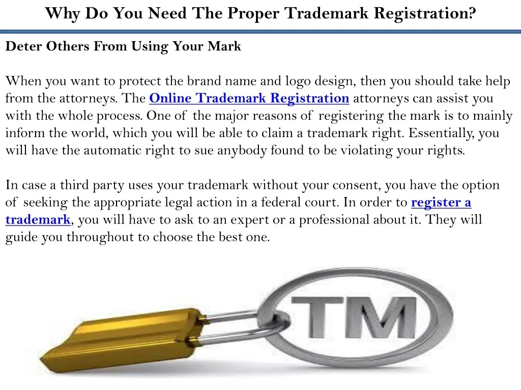PPT - Why Do You Need The Proper Trademark Registration? PowerPoint ...