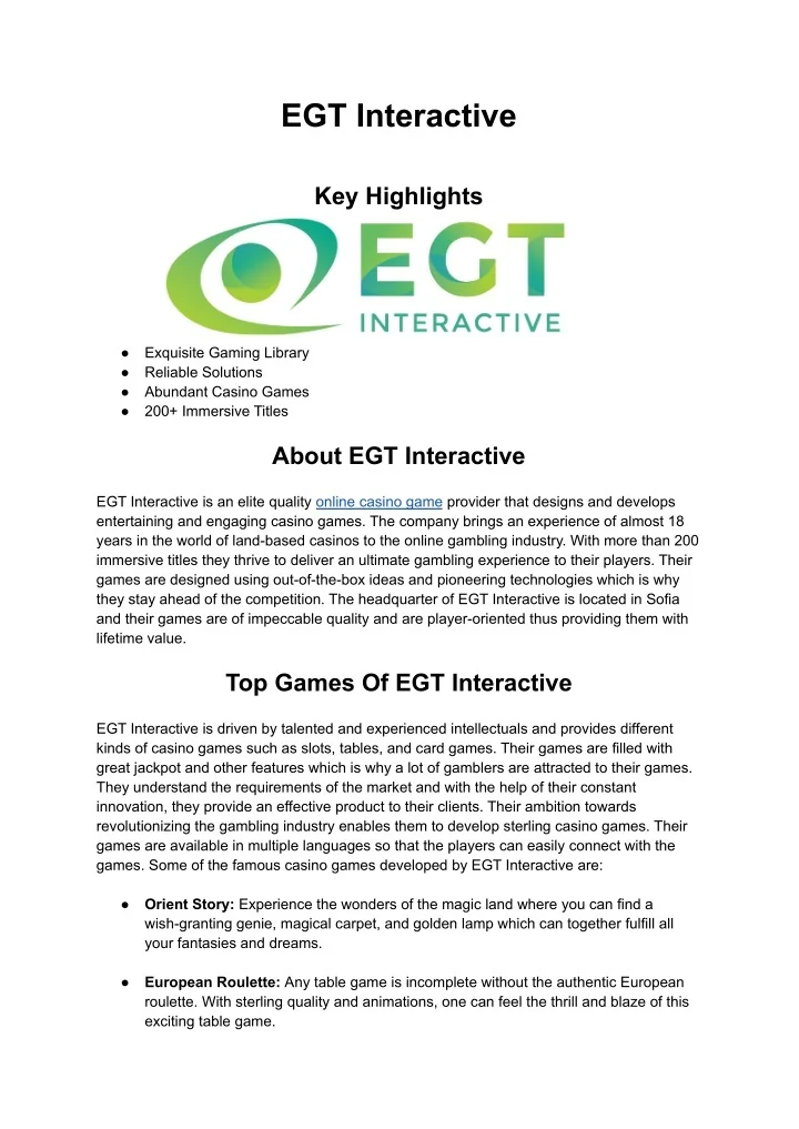 PPT - EGT Interactive PowerPoint Presentation, free download - ID:11052169