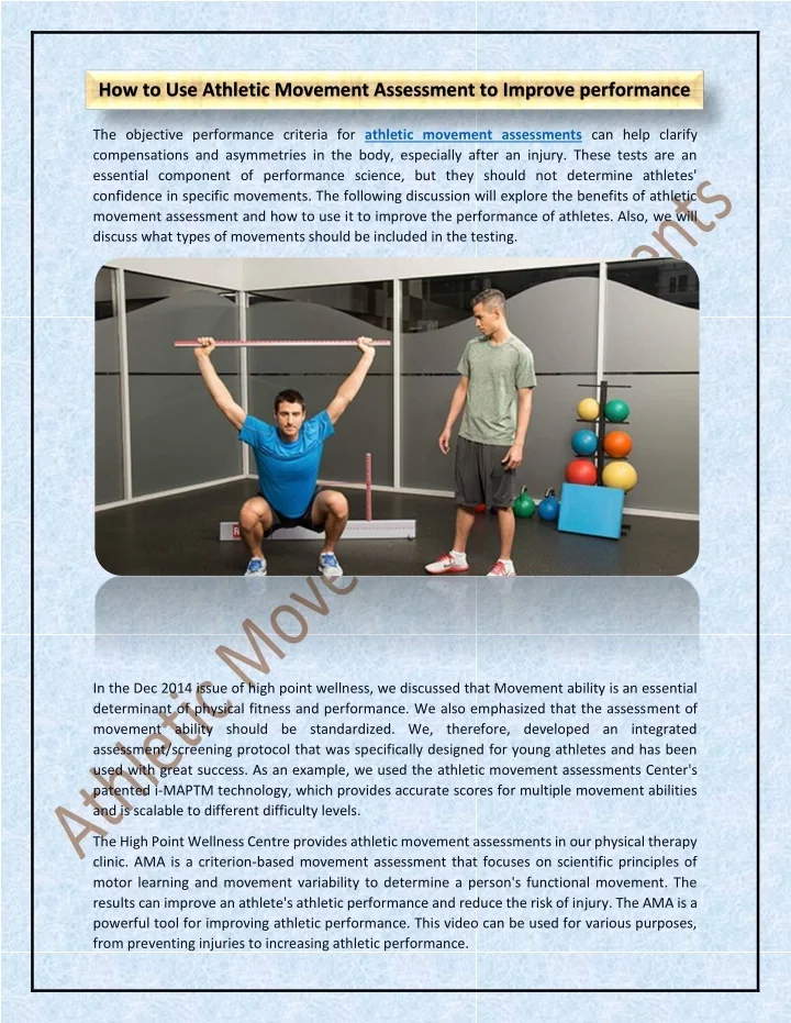 PPT - How to Use Athletic Movement Assessment to Improve performance ...