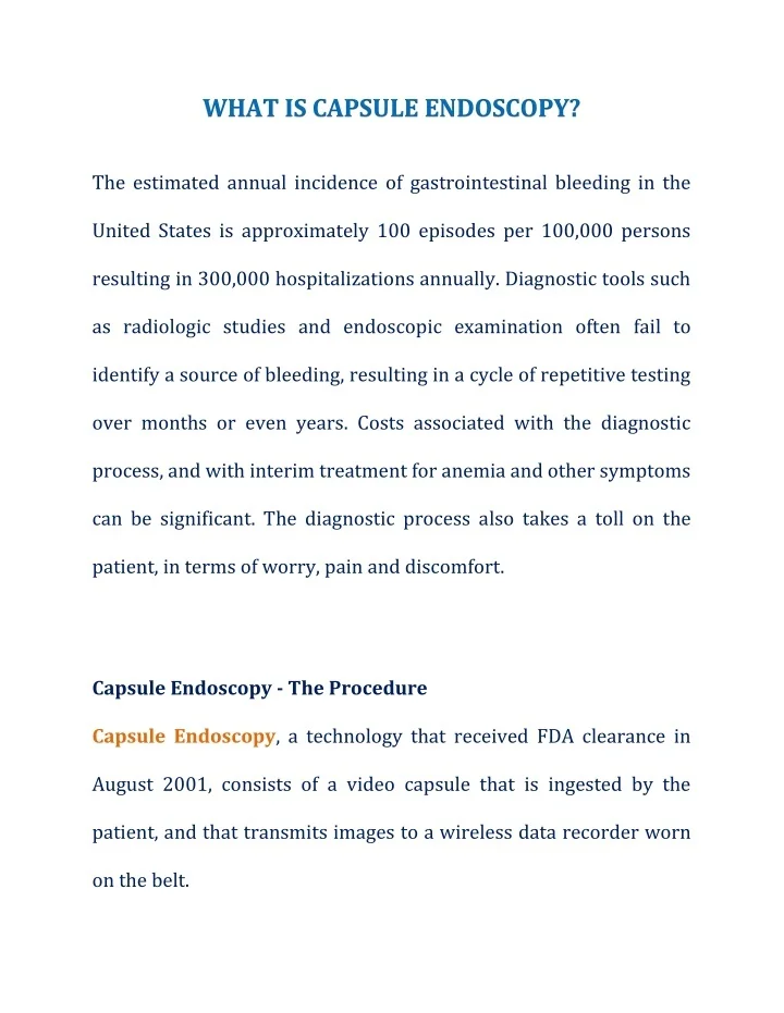 PPT - WHAT IS CAPSULE ENDOSCOPY PowerPoint Presentation, free download - ID:11054226