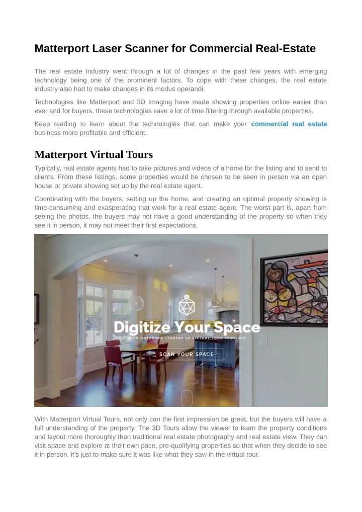 PPT - Matterport Laser Scanner for Commercial Real-Estate PowerPoint ...