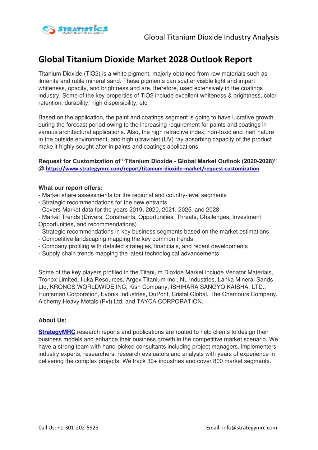PPT - Global Titanium Dioxide Market Drivers, Opportunities ...