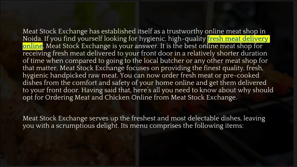 PPT - Top Reasons To Order Meat and Chicken Online PowerPoint ...
