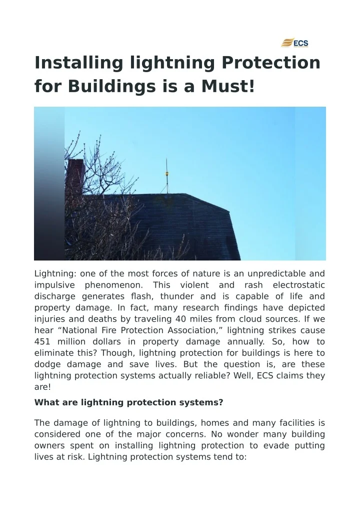 PPT - Installing Lightning Protection for Buildings is a Must ...